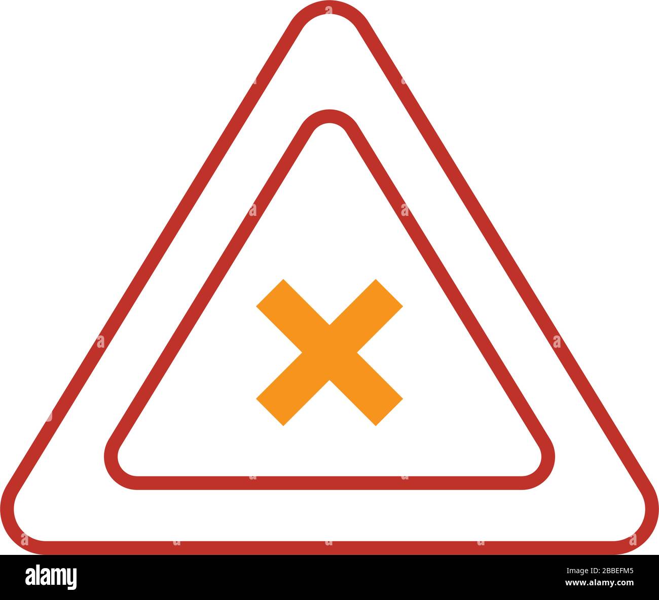 not cross sign icon over white background, half line half color style ...