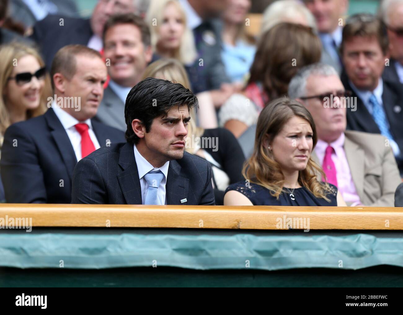Alastair Cook and his wife, Alice in the Royal Box on Centre Court ...