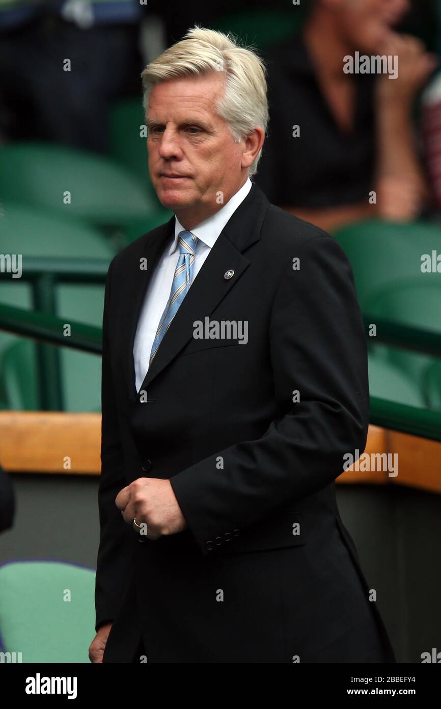 Steve Rider in the royal box during day four of the Wimbledon ...