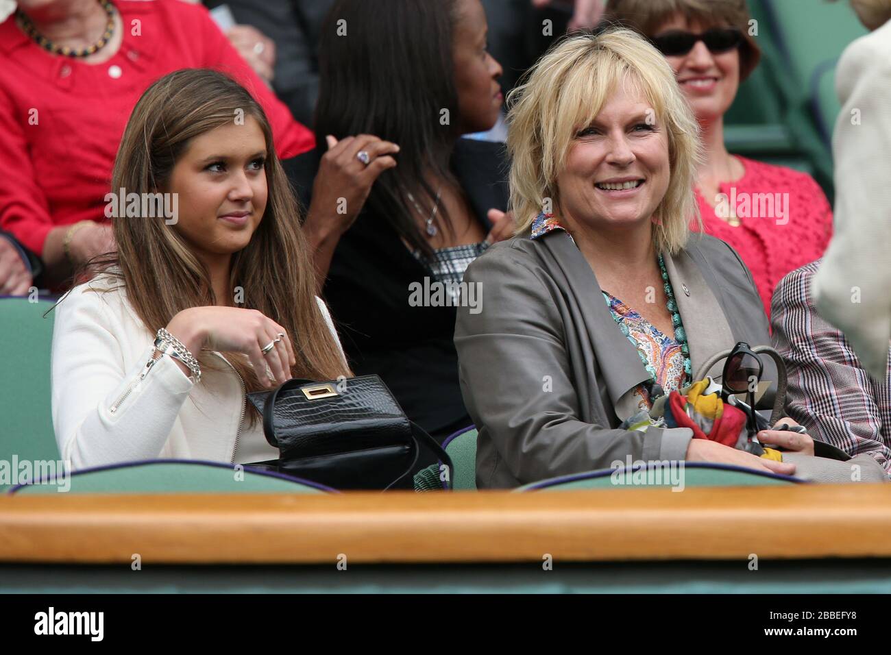 Jennifer Saunders in the royal box during day four of the Wimbledon ...