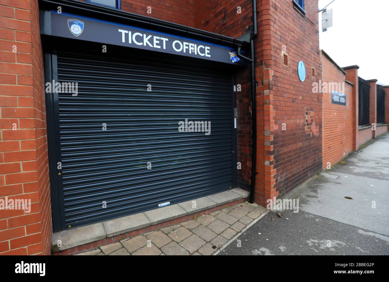 A general view of Headingley Stadium closed ticket office as the UK ...
