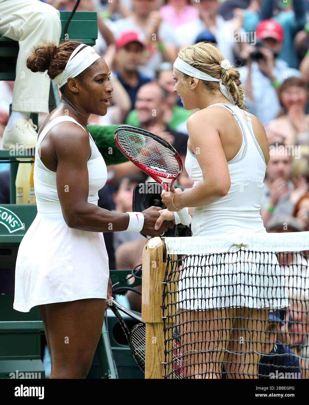 Germany's Sabine Lisicki and USA's Serena Williams (left) shake hands ...