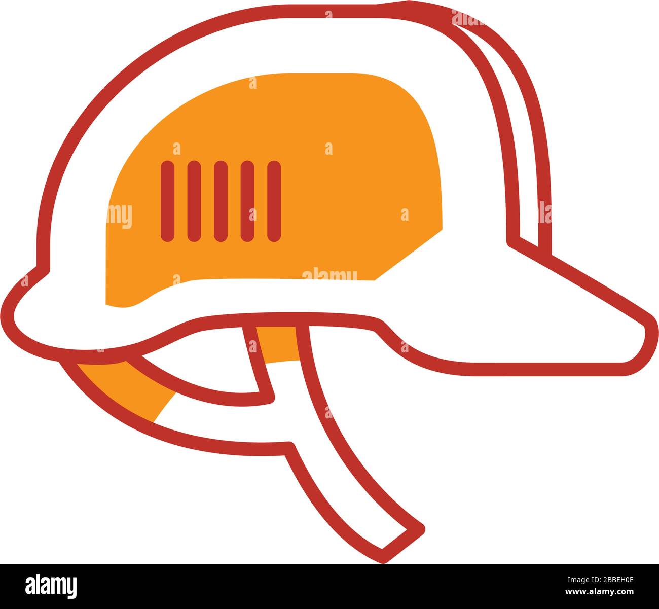 security cap icon over white background, half line half color style ...