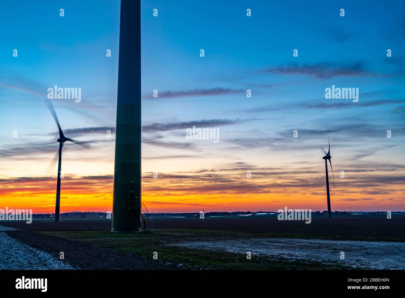 Wind power stations, wind farm, near Jackerath, Rhenish lignite mining ...