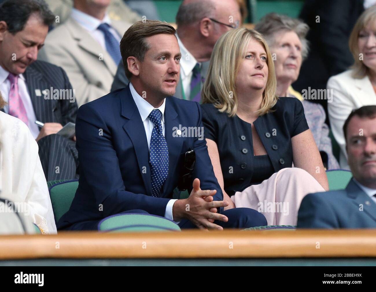Ian Poulter and wife Katie in the royal box during day seven of the ...