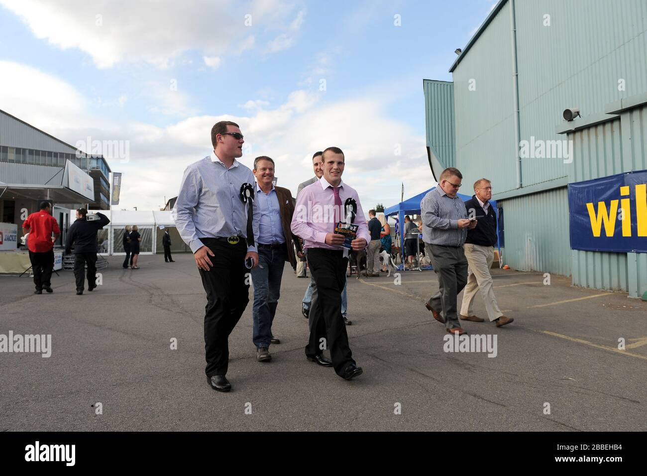 Spectators outside Wimbledon Stadium before the racing Stock Photo - Alamy
