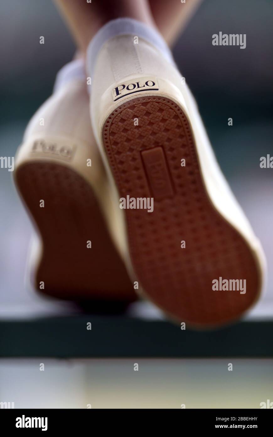 Detail of a pair of Tennis shoes during day eight of Wimbledon held at ...