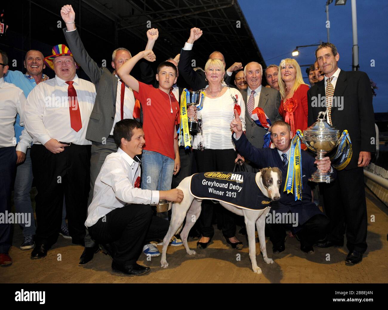 Winning connections of Sidaz Jack, William Hill Greyhound Derby winner ...