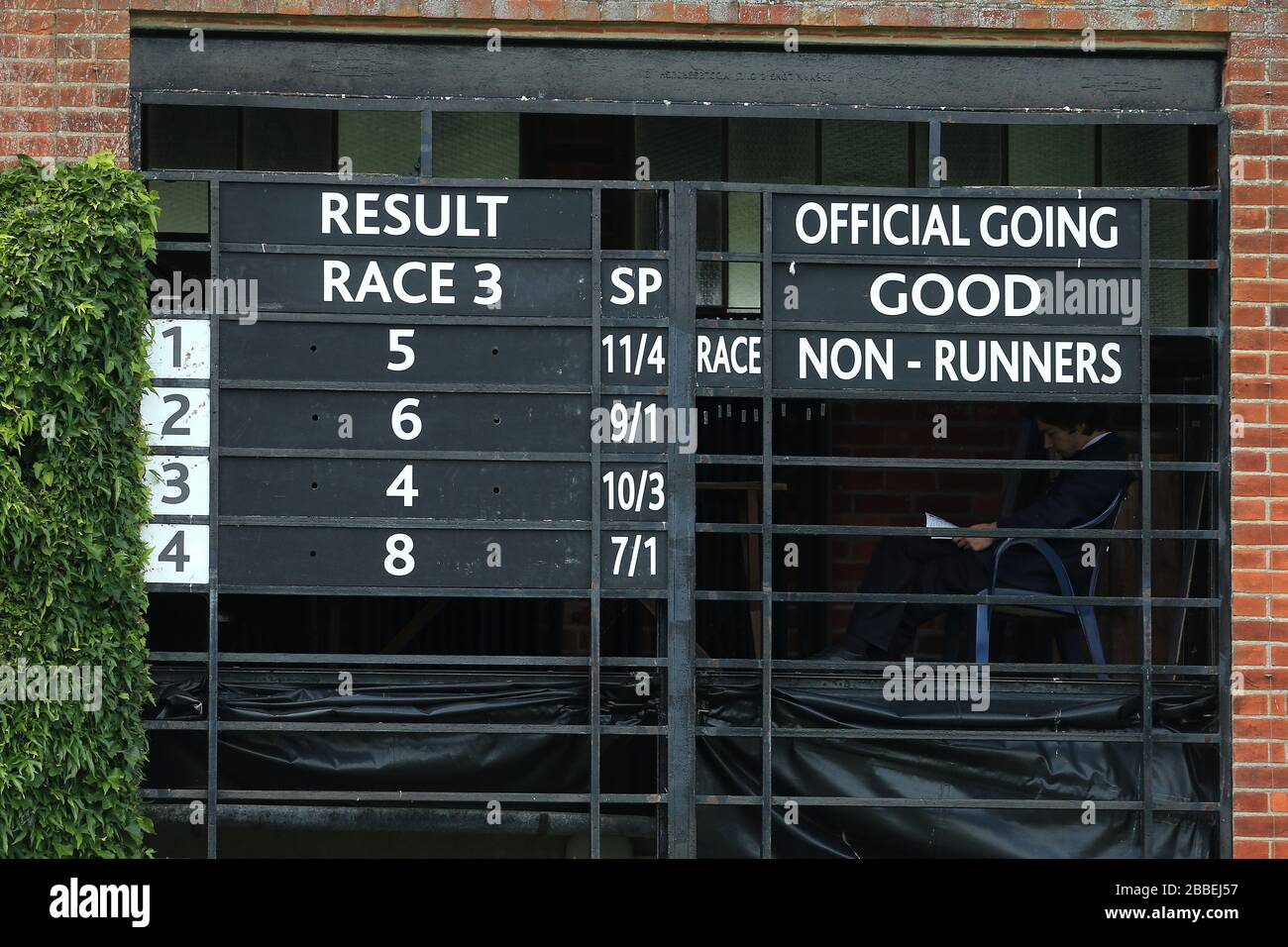 Race result board at Newmarket Racecourse Stock Photo - Alamy