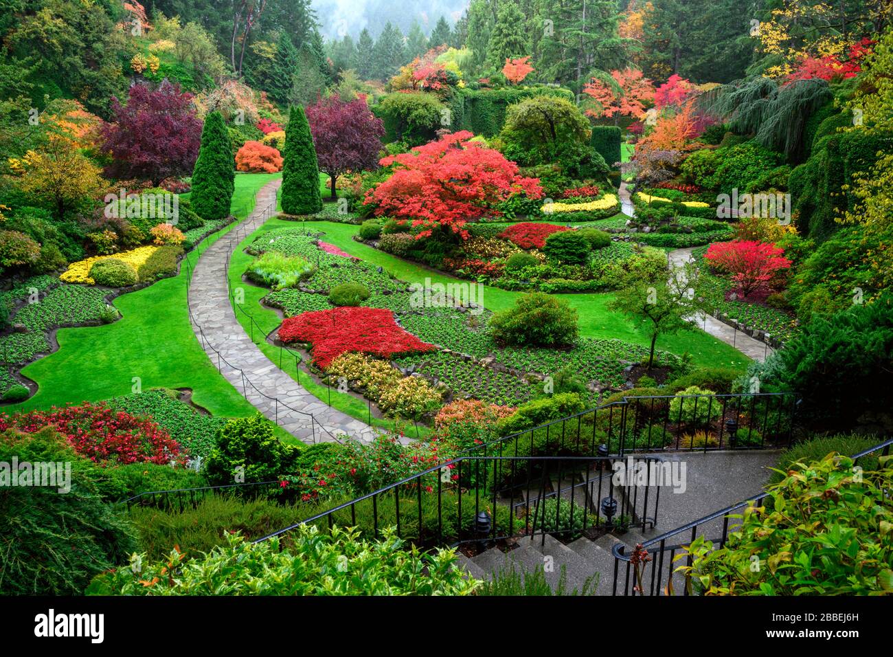 Sunken Gardens Fall Colours, Butchart Gardens, Victoria, Vancouver ...