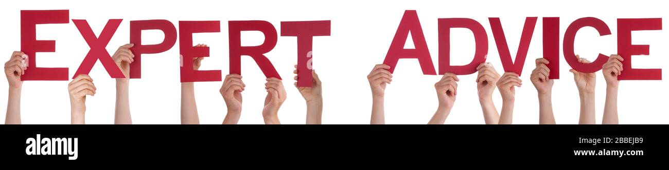 People Hands Holding Word Expert Advice, Isolated Background Stock ...