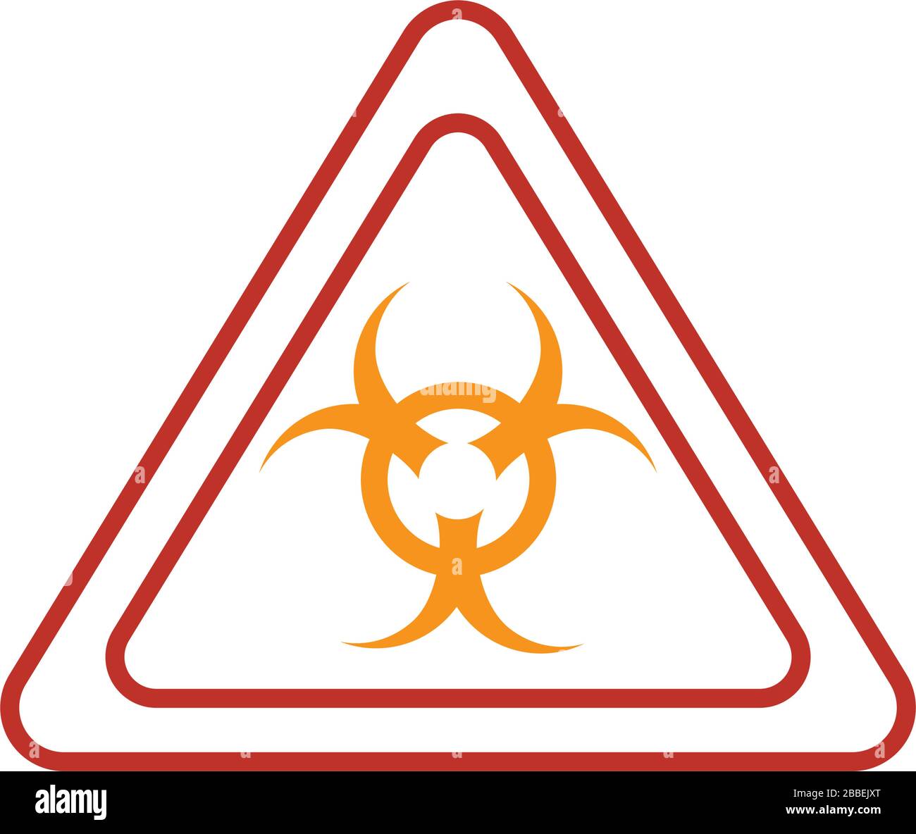 biohazard sign icon over white background, half line half color style ...