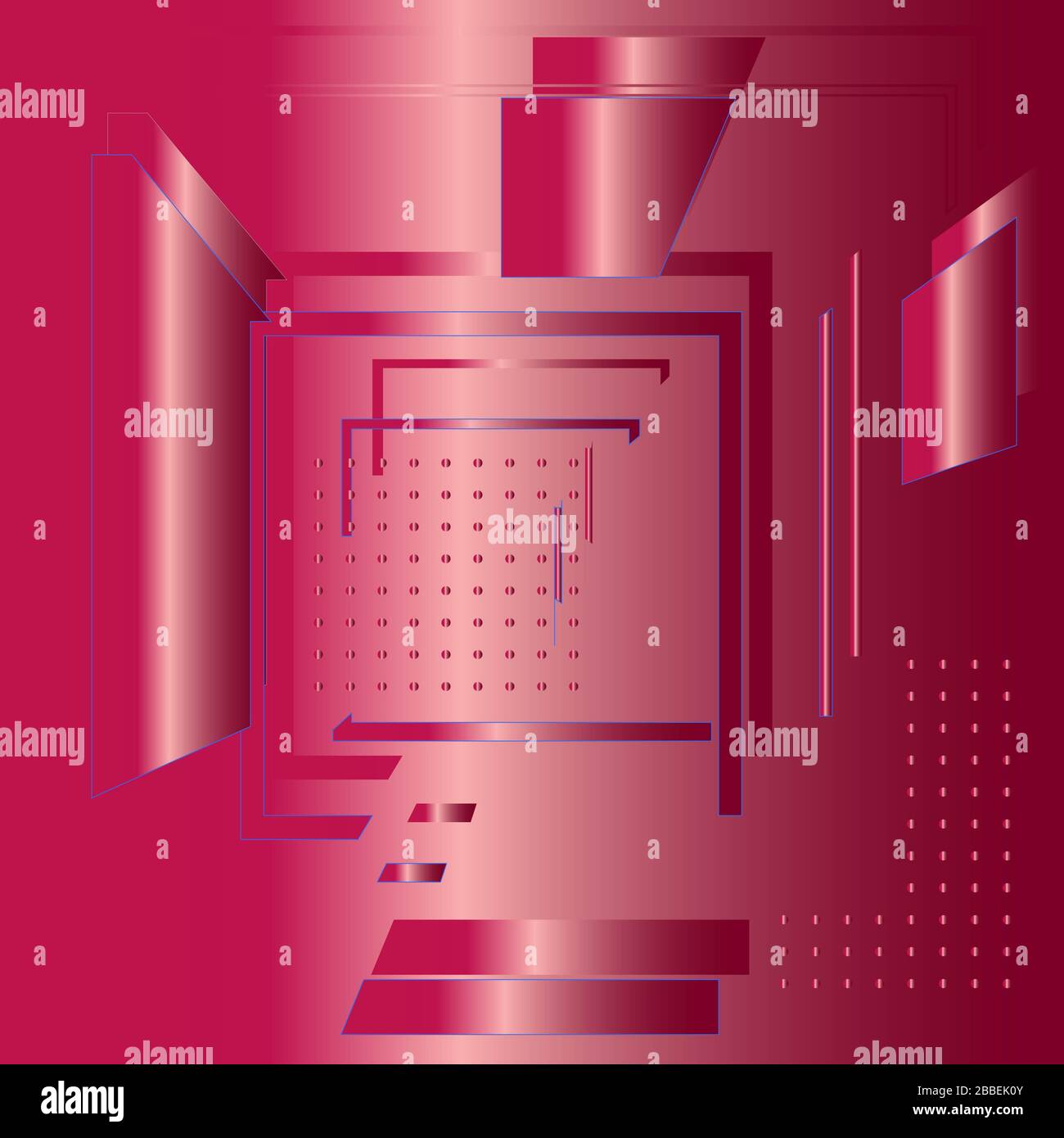 Abstract red background with square and lines Stock Photo - Alamy