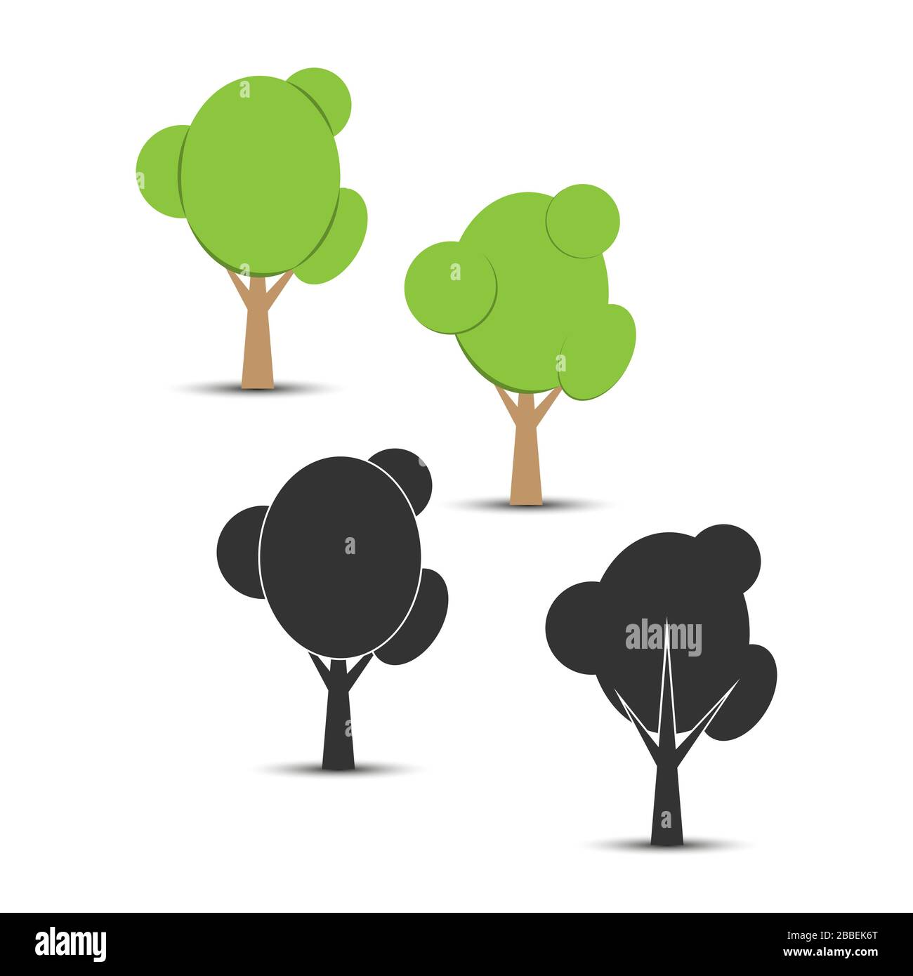 Set of vector options tree icons. Flat simple design for decoration of ...