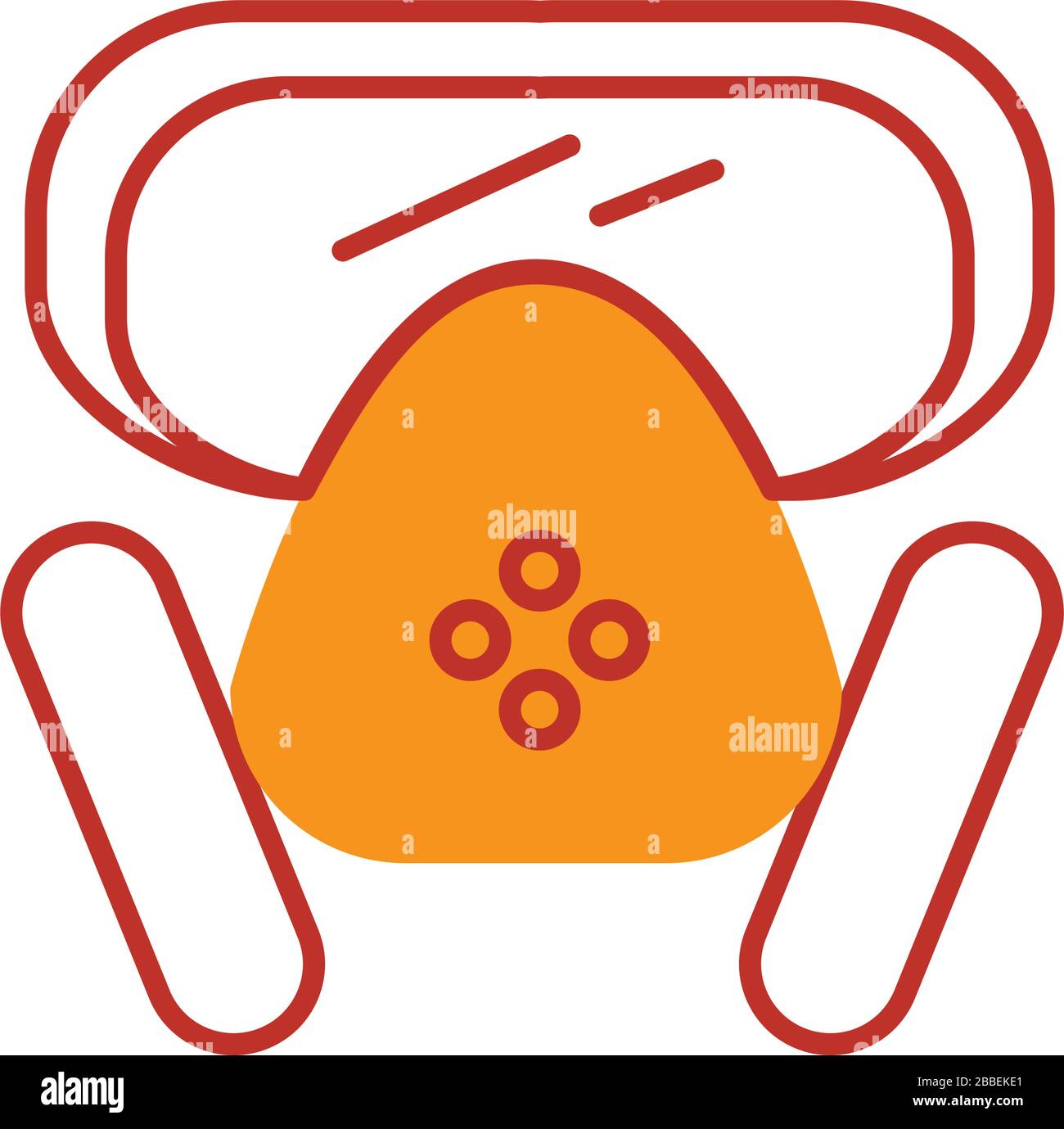 respirator mask icon over white background, half line half color style ...