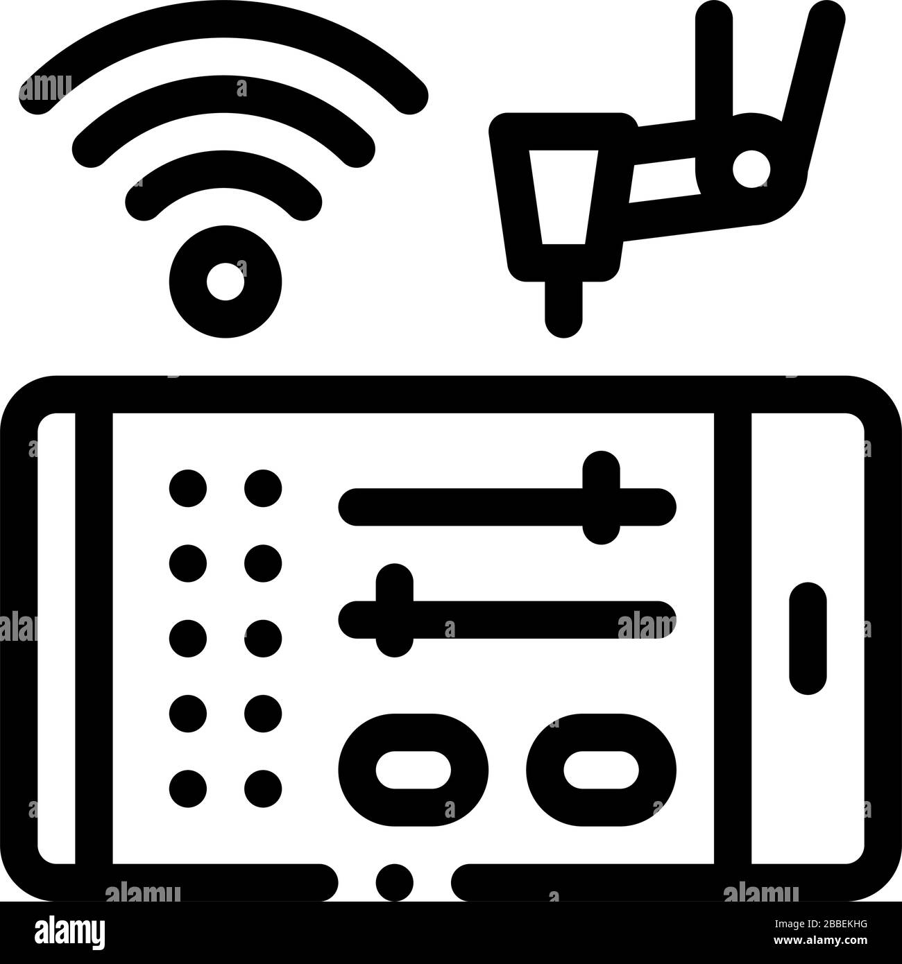 telephone settings via wi-fi icon vector outline illustration Stock ...