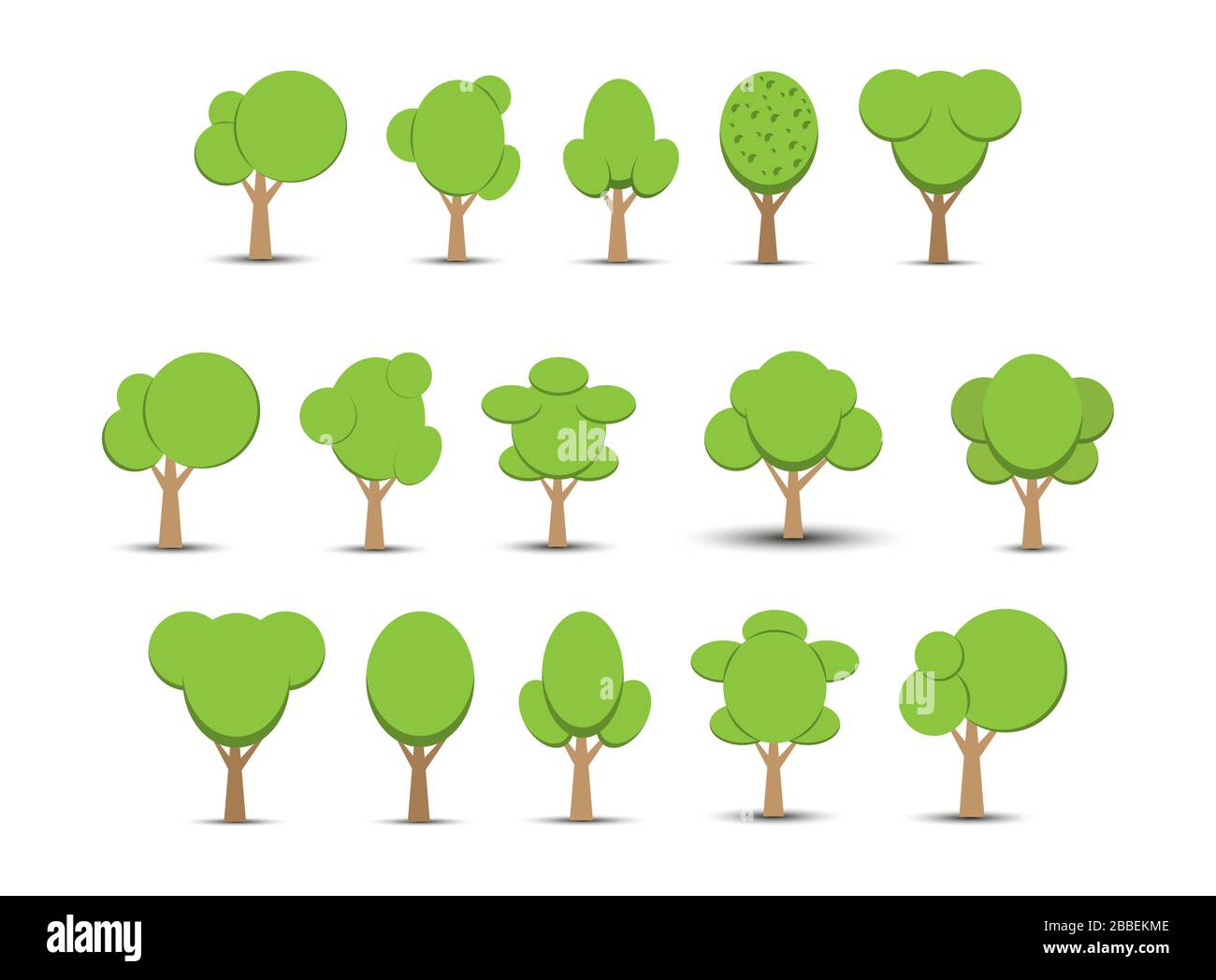 Set of vector options tree icons. Flat simple design for decoration of ...