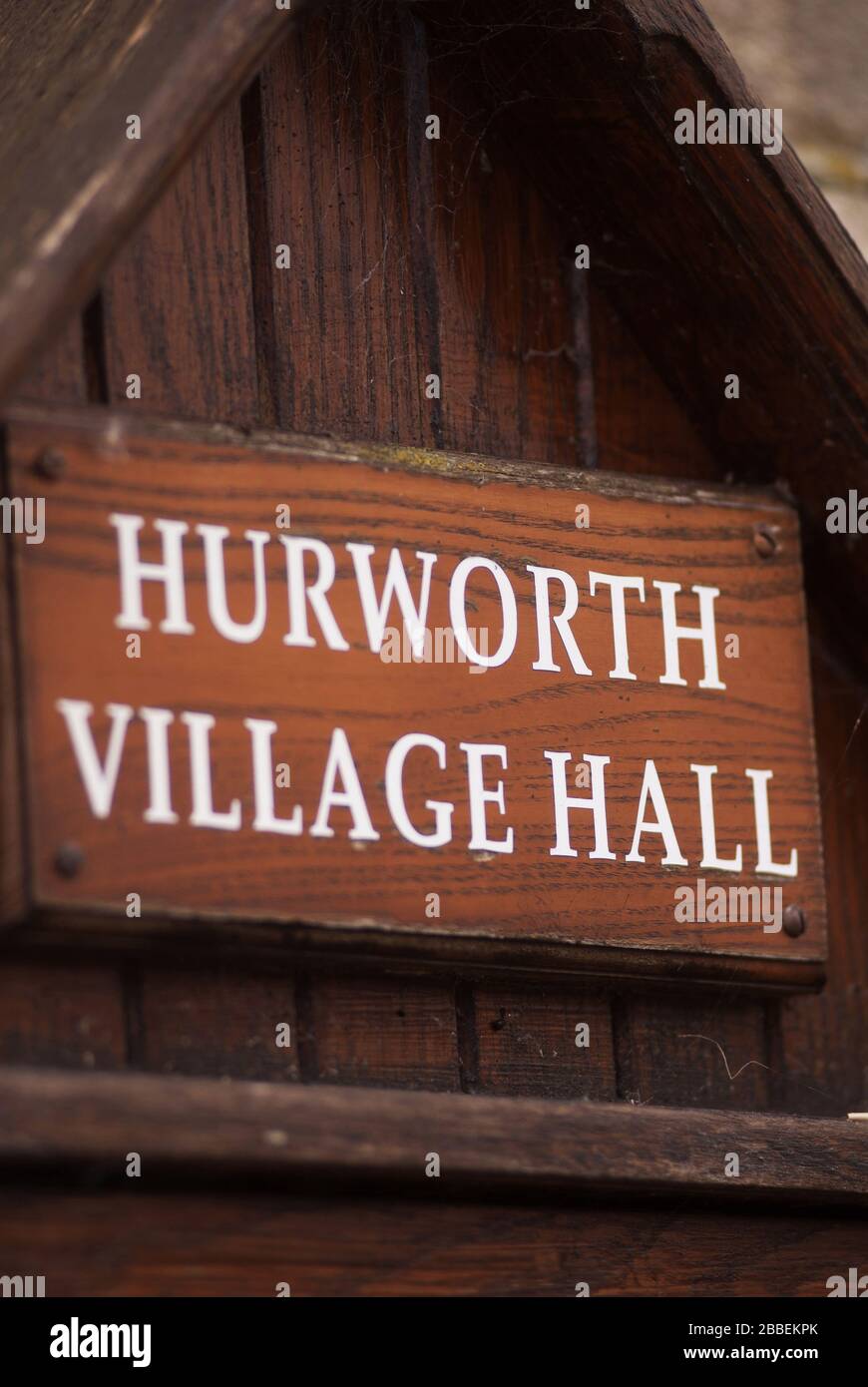 Village hall sign, Hurworth-on-Tees, County Durham Stock Photo - Alamy