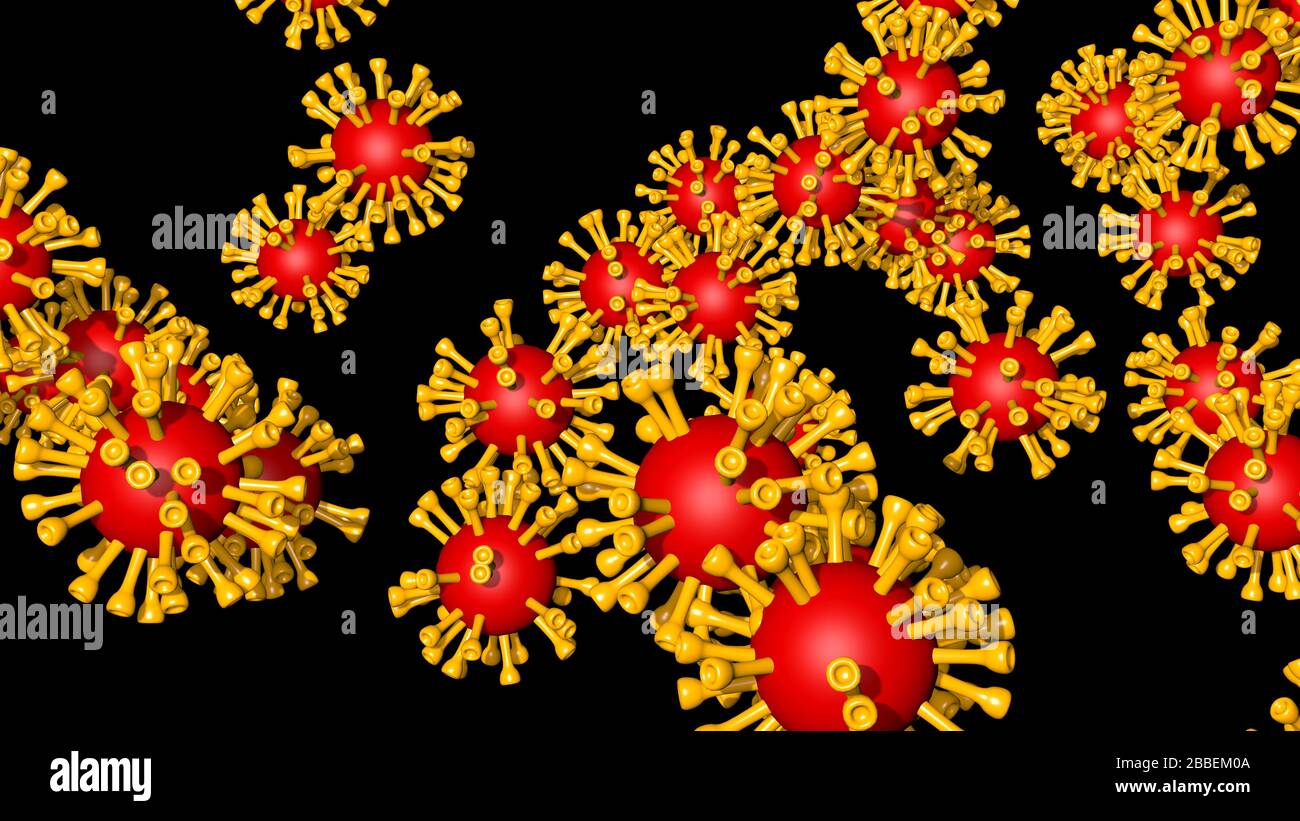 Airborne bacteria , germs , viruses floating in air . 3d rendering ...