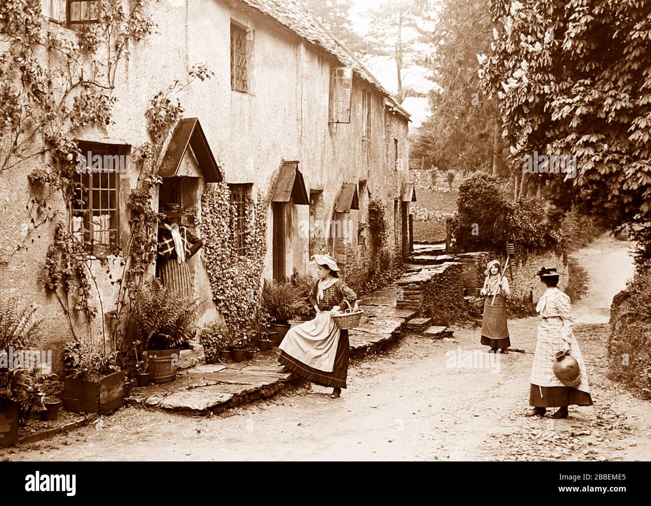 English rural idyll, probably Wiltshire, Victorian period Stock Photo ...