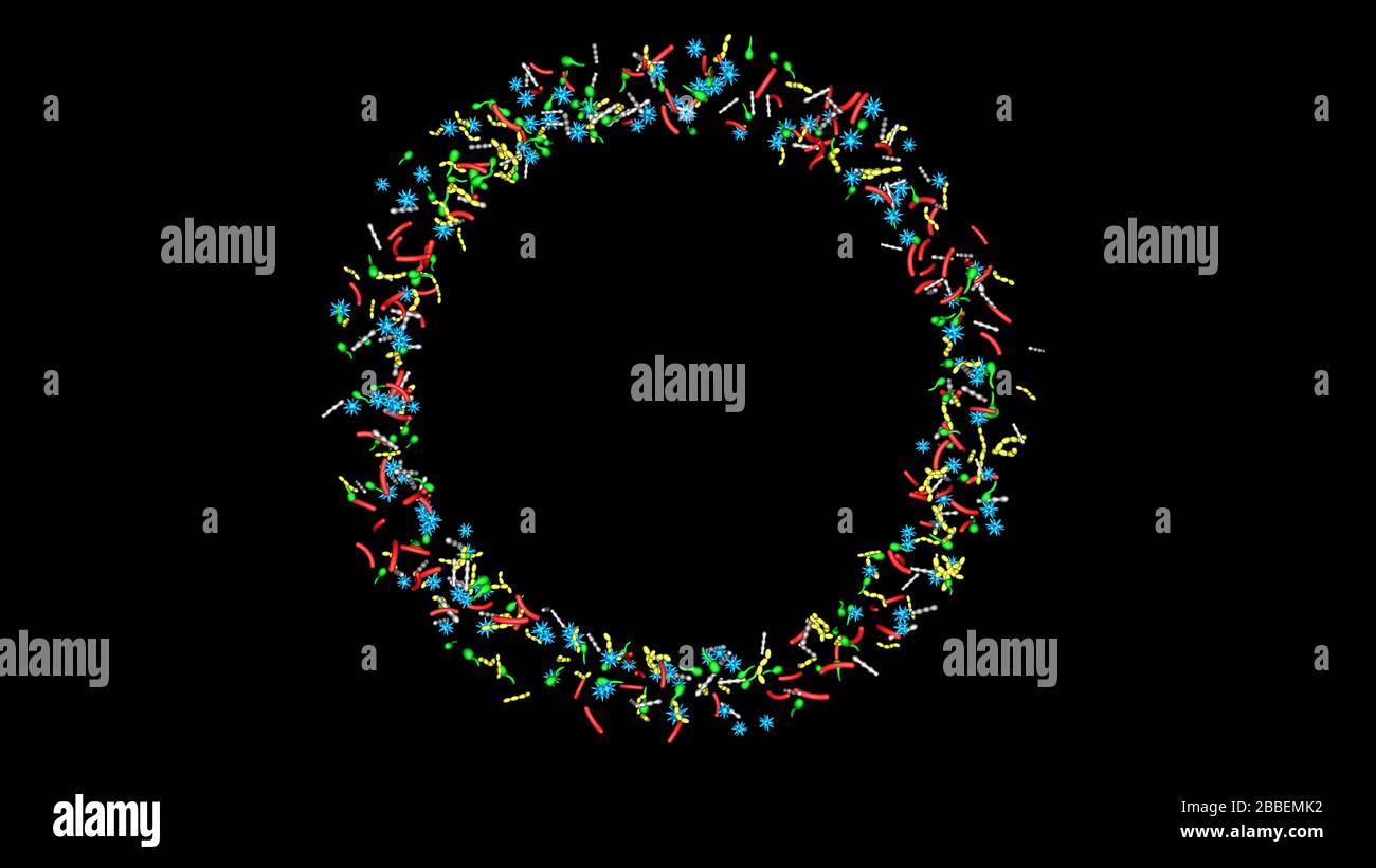 Swarm of Viruses , germs , bacteria spreading and reproducing . 3d ...