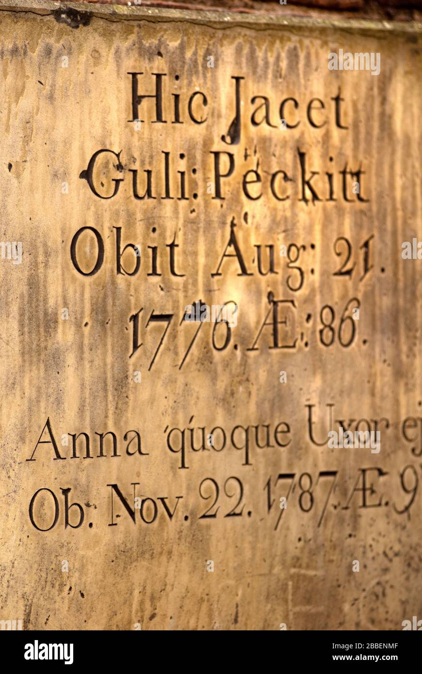1776 gravestone,St Helen Davygate Church Cemetery, York Stock Photo - Alamy