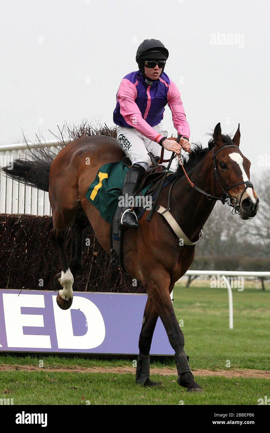 Lord Singer ridden by Joshua Moore by Mr T Weston jumps during the Tim ...