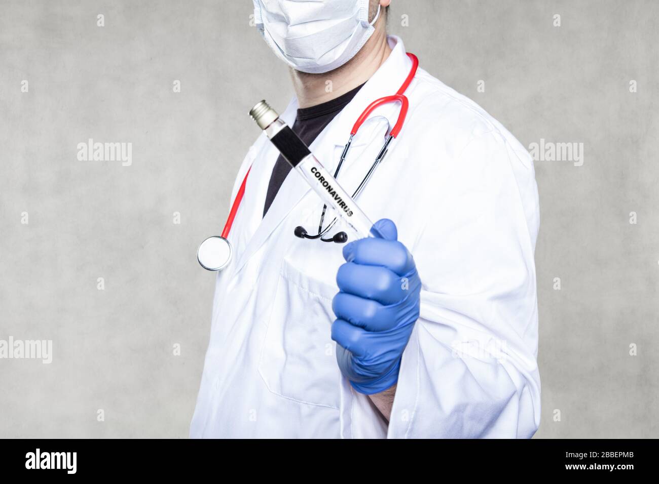 doctor gives the ampoule for a blood sample Stock Photo - Alamy