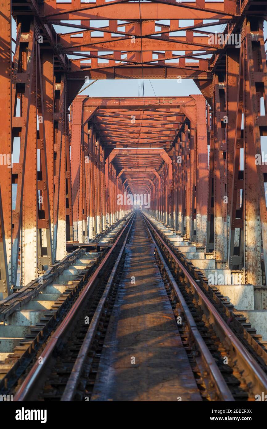 Train Bridge at Yamuna River in Agra India Stock Photo - Alamy