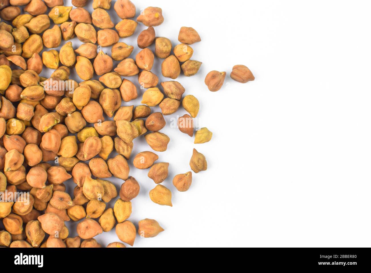 Stack of small pulses legume gathered together before an isolated white ...