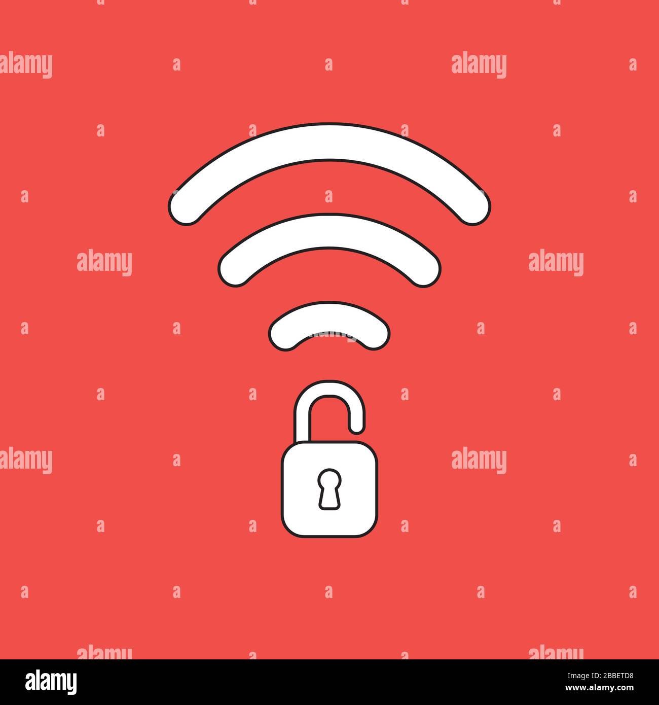Vector illustration concept of wifi wireless symbol with opened ...