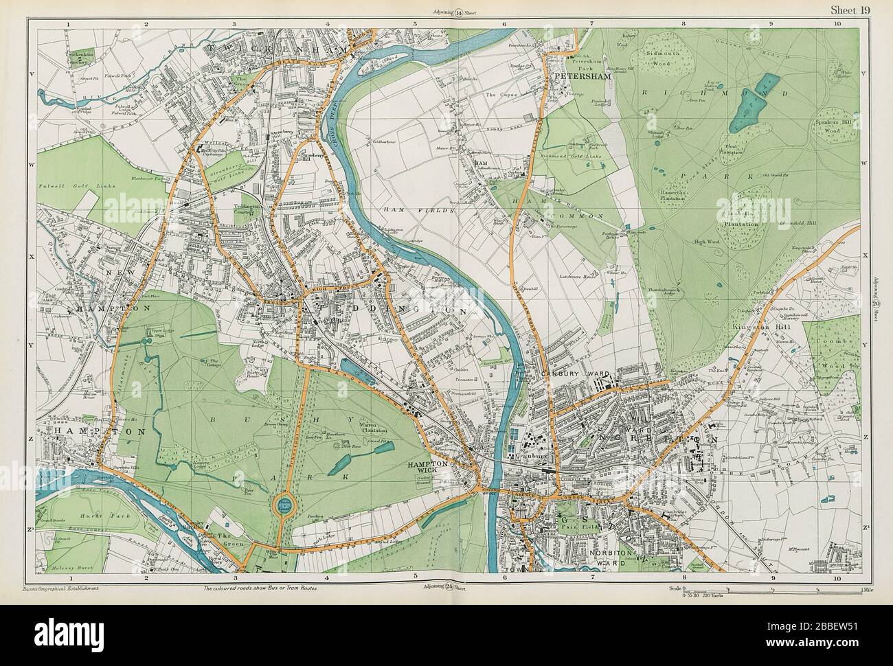 SW LONDON Twickenham Kingston Teddington Hampton Richmond. BACON 1913 ...