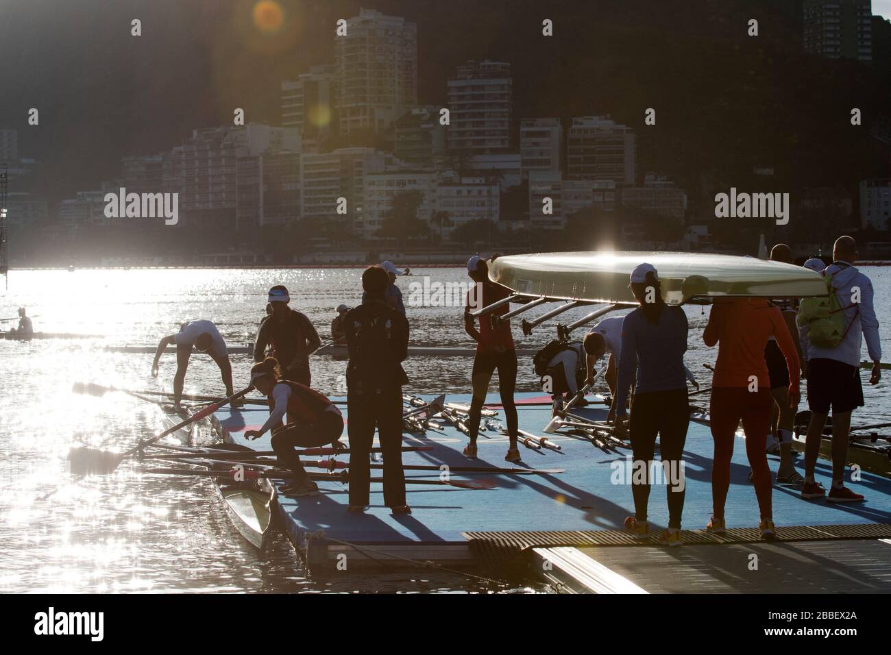 Rio de Janeiro. BRAZIL. Crews Boating, 2016 Olympic Rowing Regatta ...