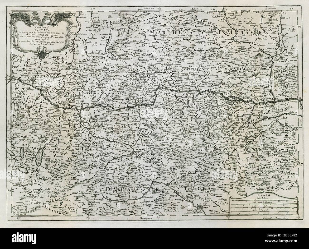 Arciducato d'Austria. Eastern Austria. Archduchy of Austria. DE ROSSI ...