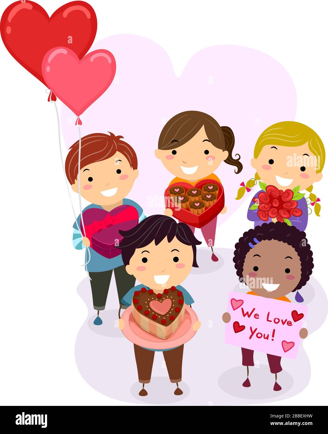 Child Valentine Card Clipart