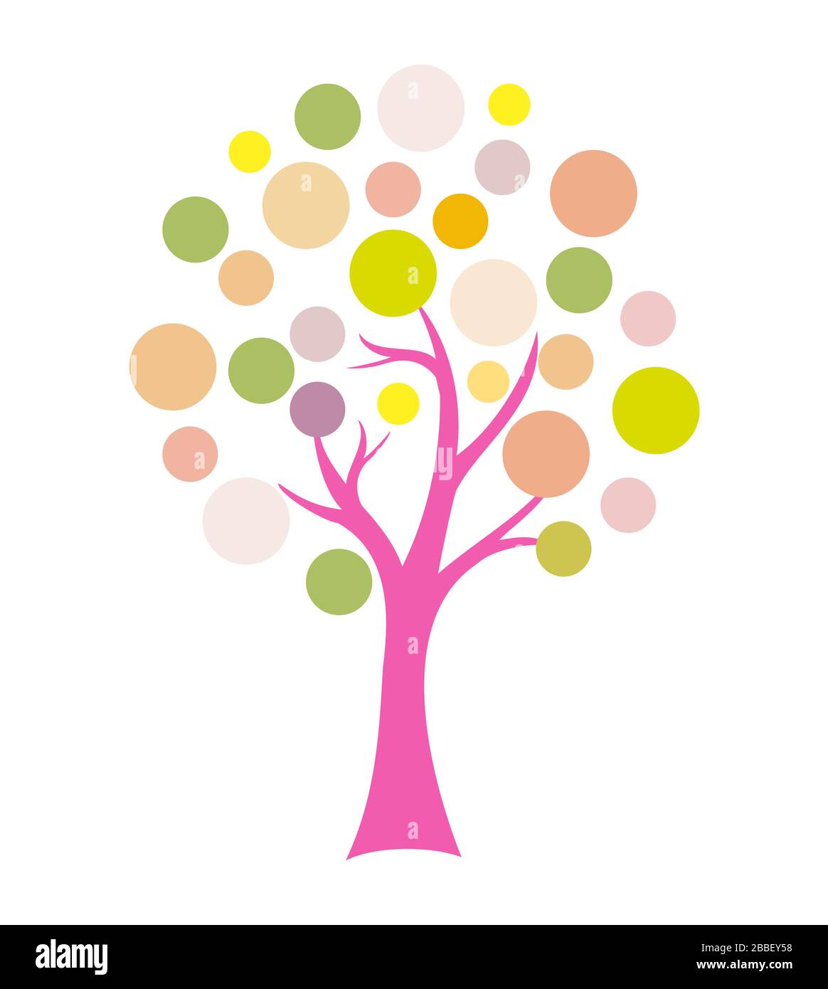 Isolated colourful seasonal vector tree in pastel colours Stock Vector ...