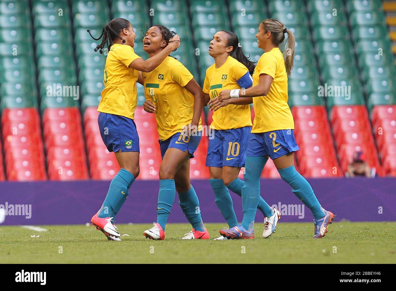 RENATA COSTA of Brazil scores the second goal and celebrates Stock ...