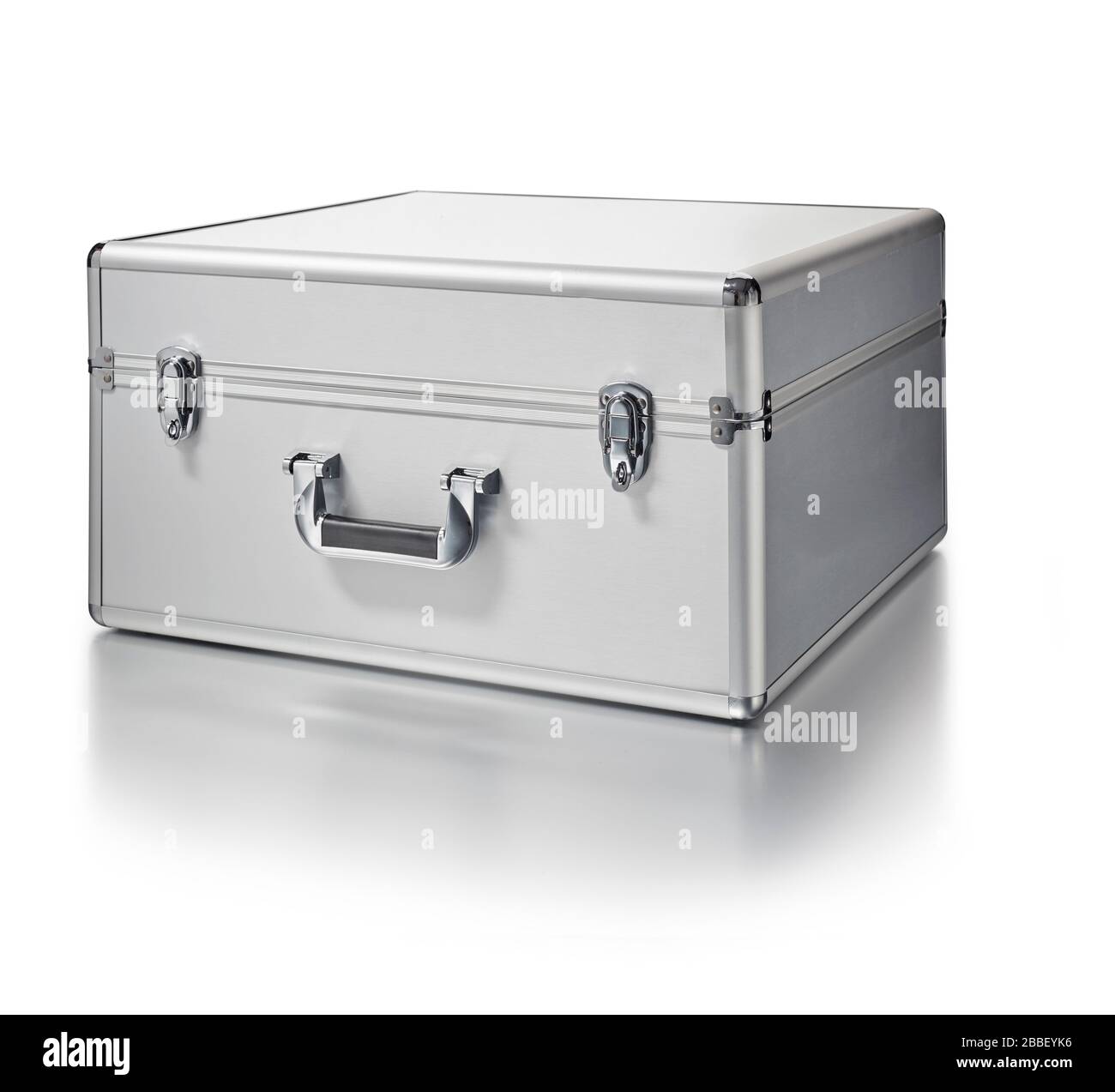 silver metal equipment case suitcase cut out cut-out Stock Photo - Alamy