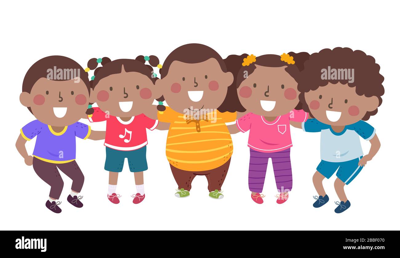 Illustration of African American Kids in a Making Plans as a Group or ...