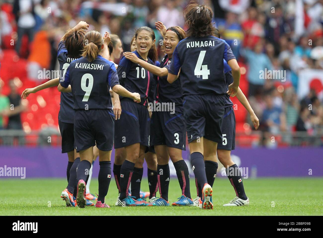 Japan celebrate their first goal Stock Photo - Alamy