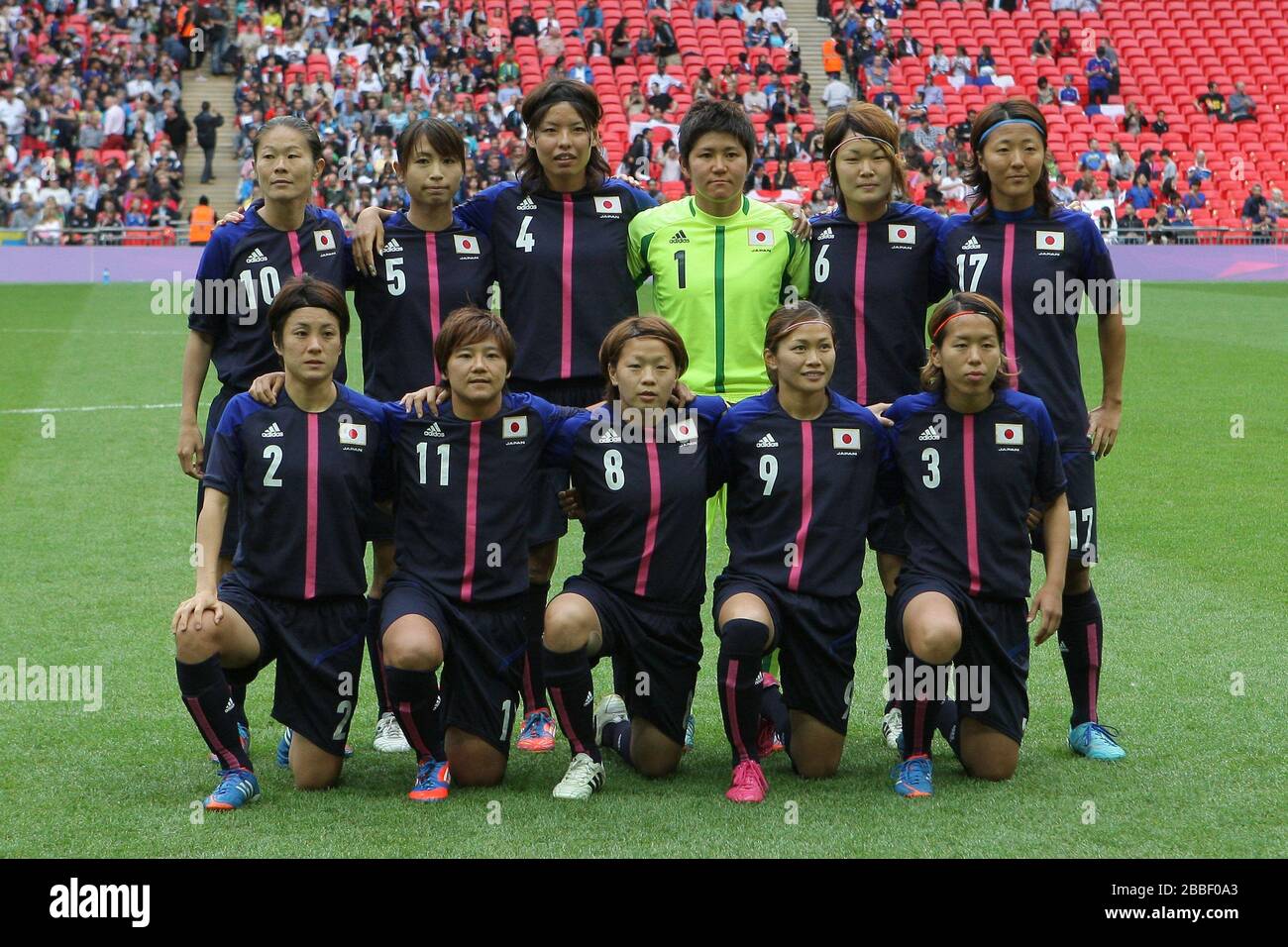 Japan line up before kick-off Stock Photo - Alamy