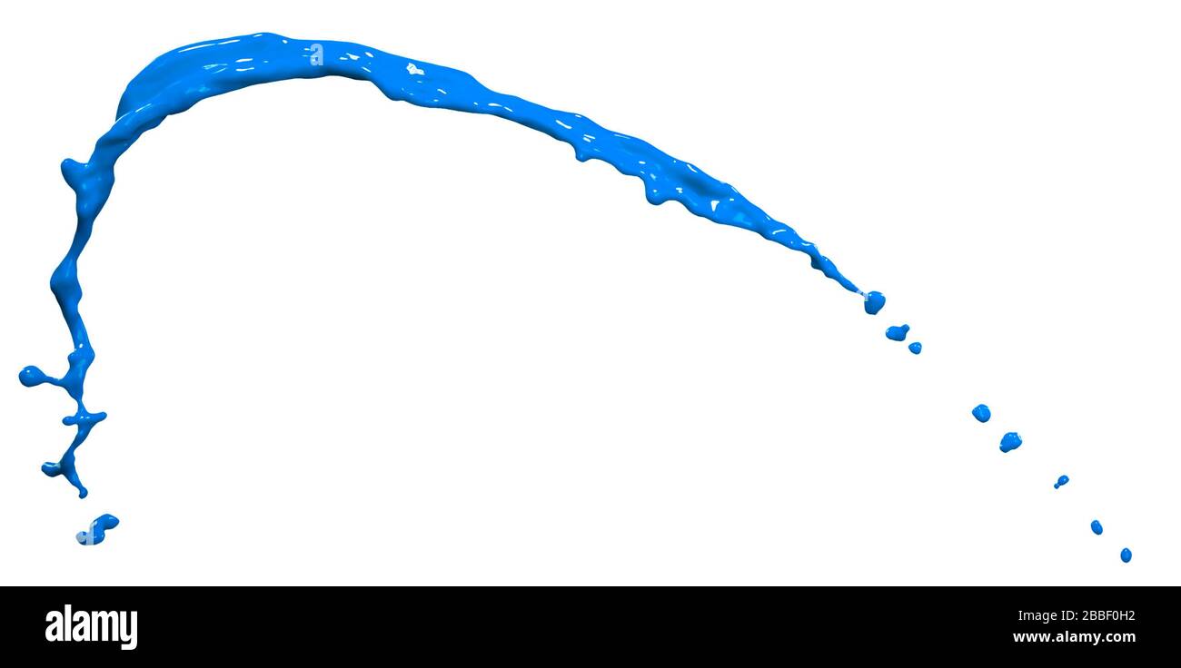 splendid blue paint splash isolated on white background Stock Photo - Alamy