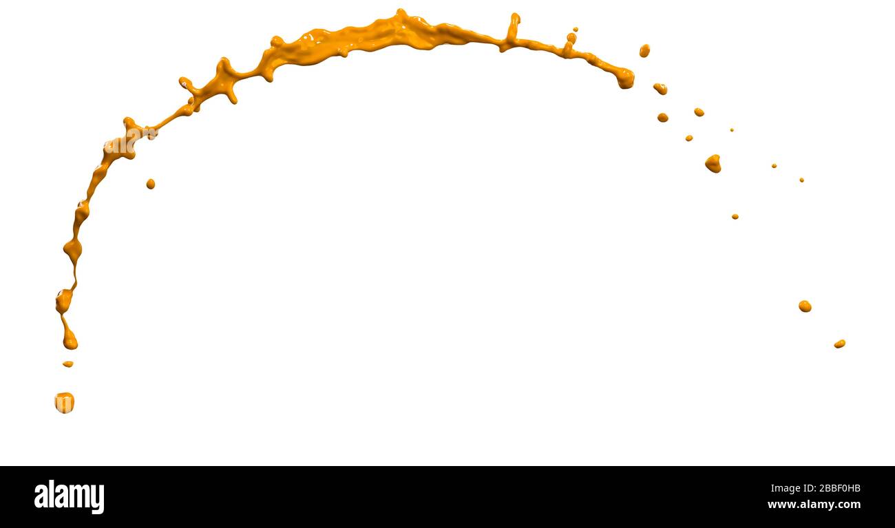 splendid orange paint splash isolated on white background Stock Photo ...