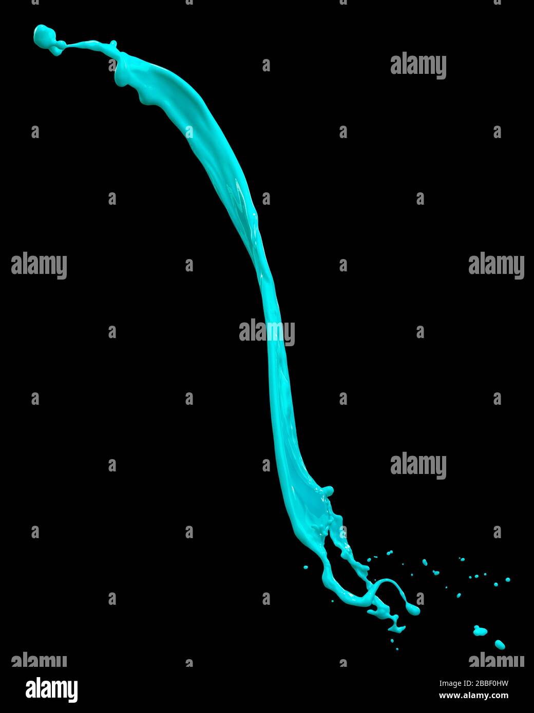 splendid blue paint splash isolated on black background Stock Photo - Alamy