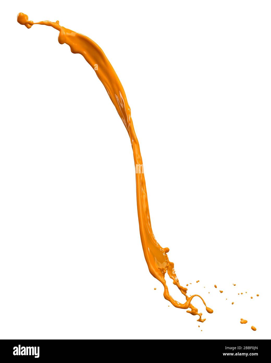 splendid orange paint splash isolated on white background Stock Photo ...
