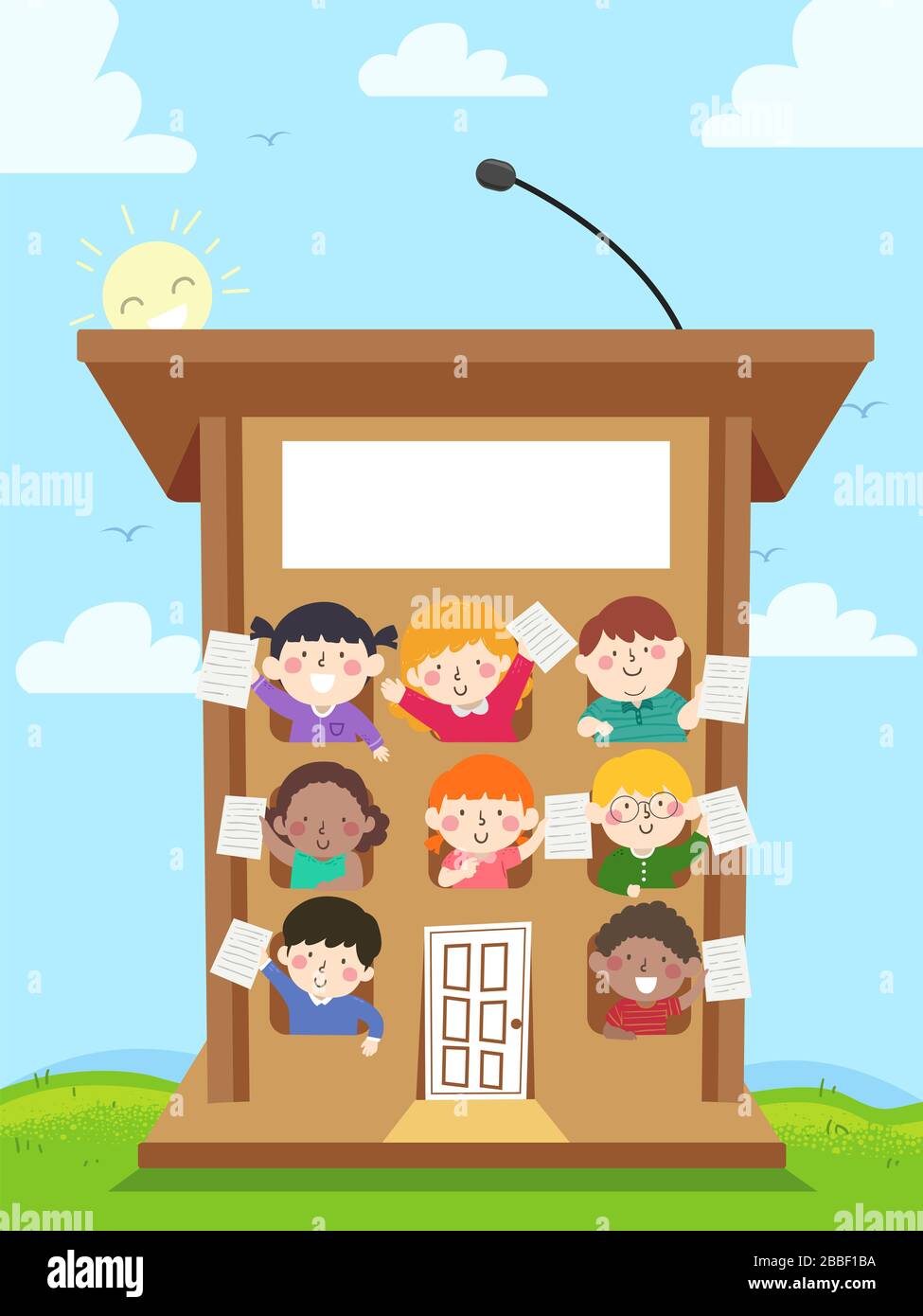Child Public Speaking Clipart
