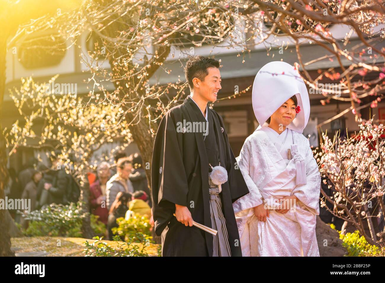 tokyo, japan - march 02 2020: Traditional Japanese shinto wedding of a ...