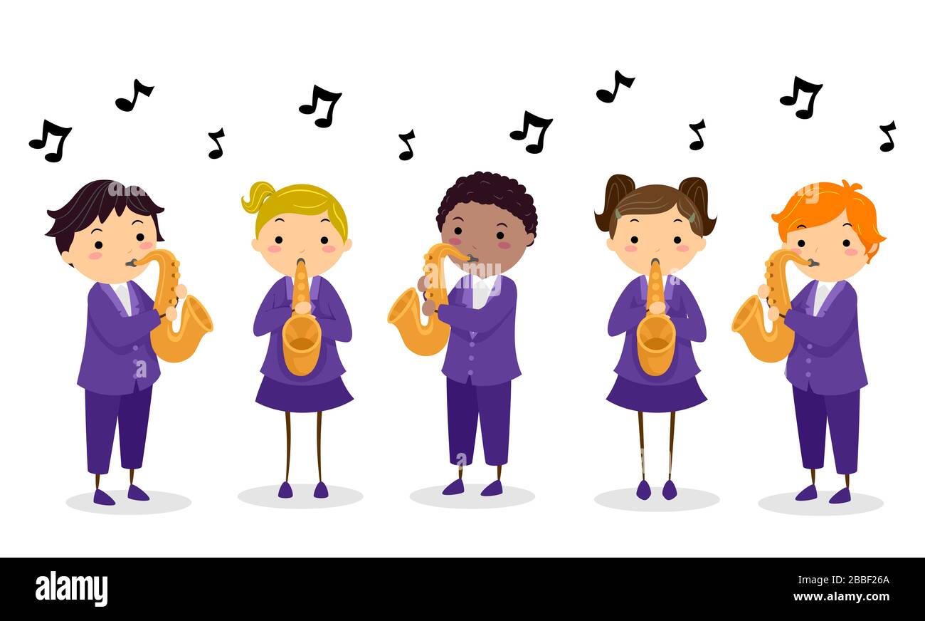 Children playing saxophone hi-res stock photography and images - Alamy