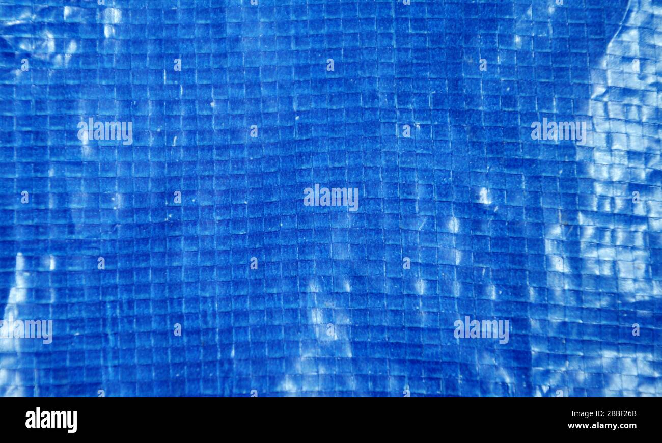 detail of blue plastic sack bag texture and background Stock Photo - Alamy
