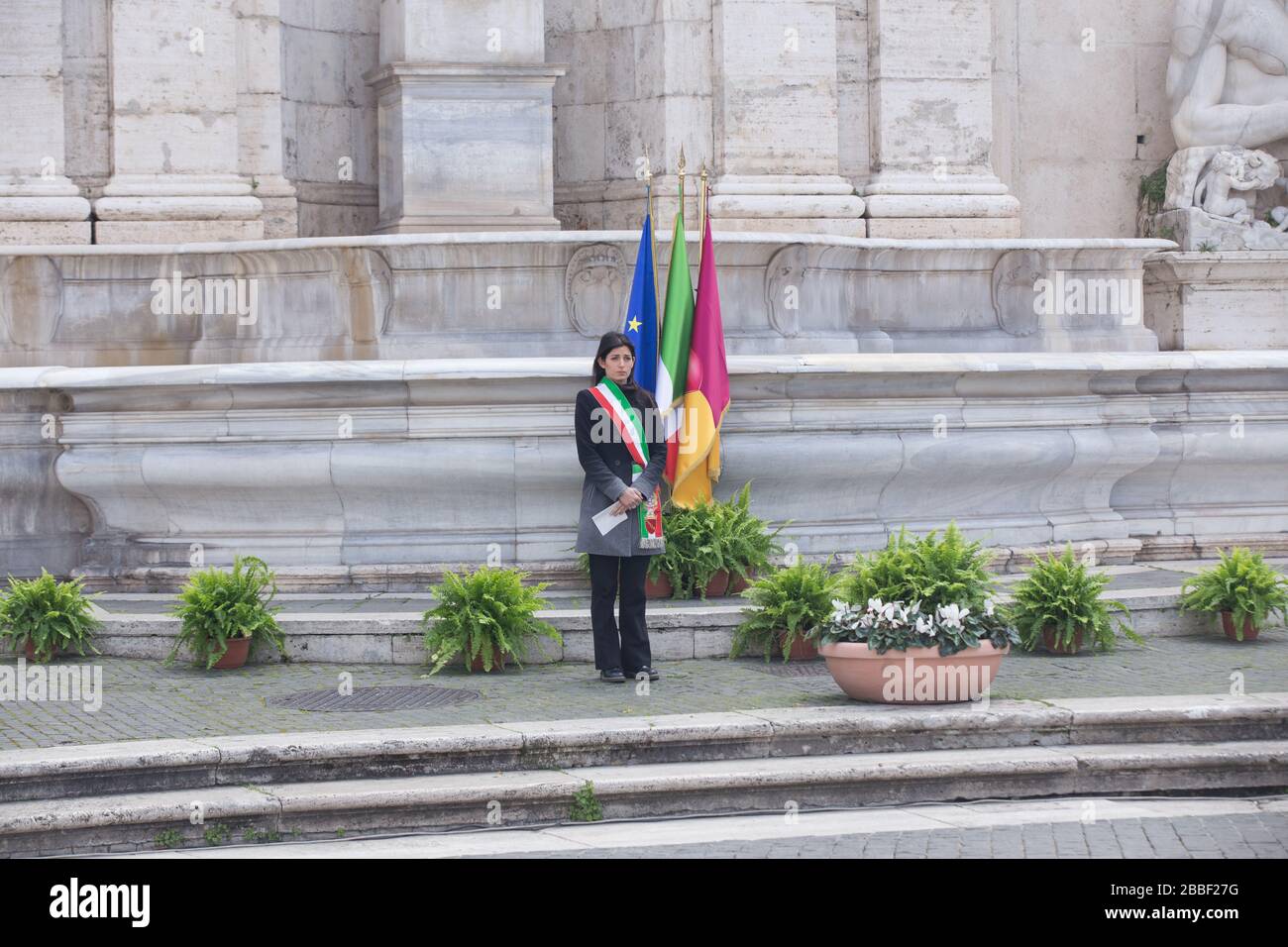 Roma, Italy. 31st Mar, 2020. Mayor of Rome, Virginia Raggi (Photo by ...
